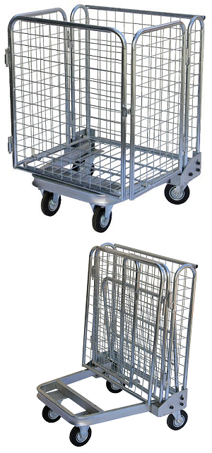 Hand Trucks R Us - Vestil ROL Folding Steel Wire Cage Cart - Item: ROL-55